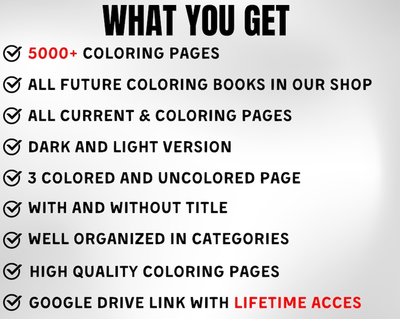 5.000 Coloring Pages Whole Shop Bundle, Adults Coloring Book, Grayscale ...