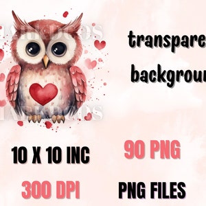 90 PNG Watercolor Valentine's Day Animals Clip Art, Romantic Valentines ...