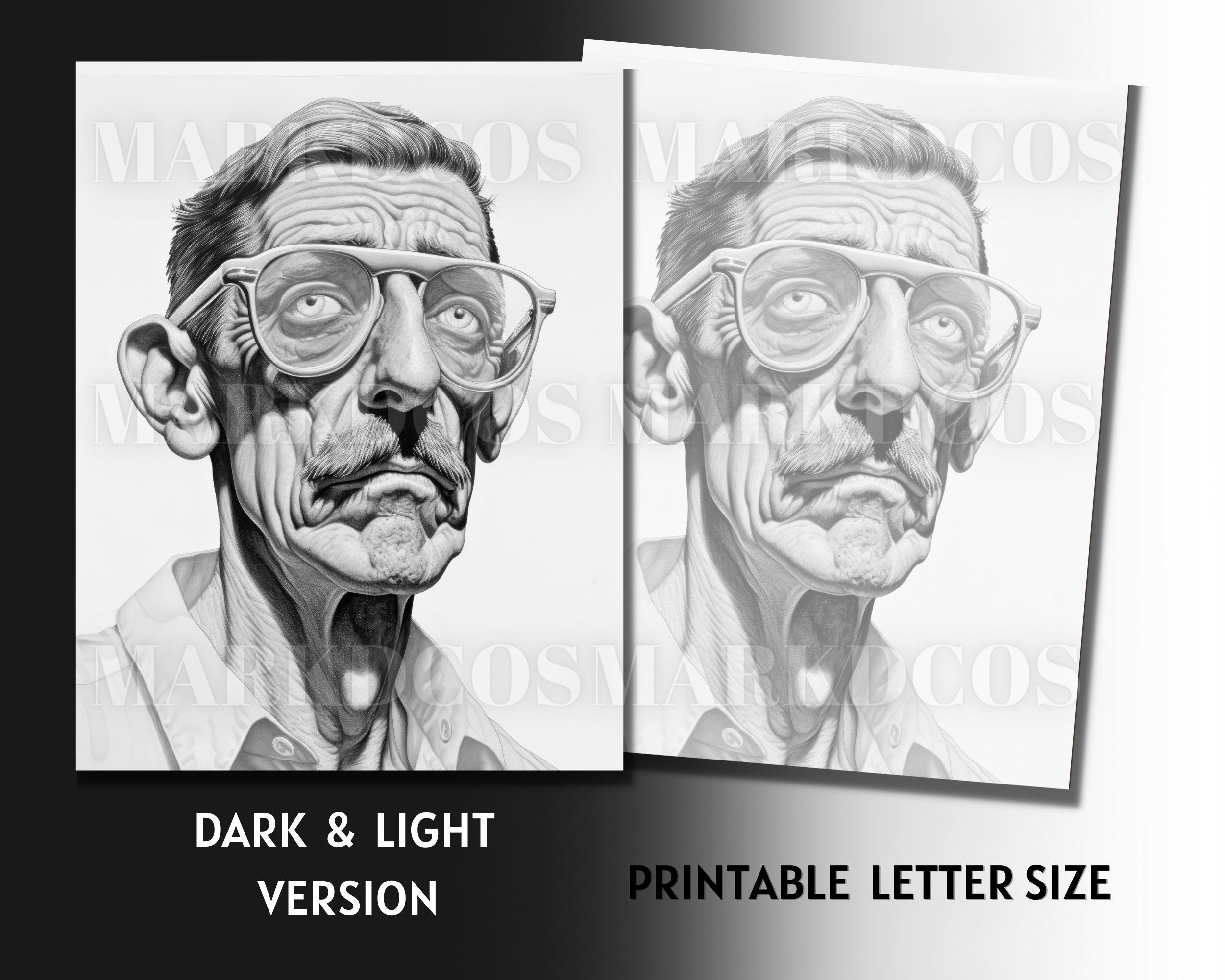 51 Conservative Man Coloring Book | Grayscale Coloring Book for Adults ...