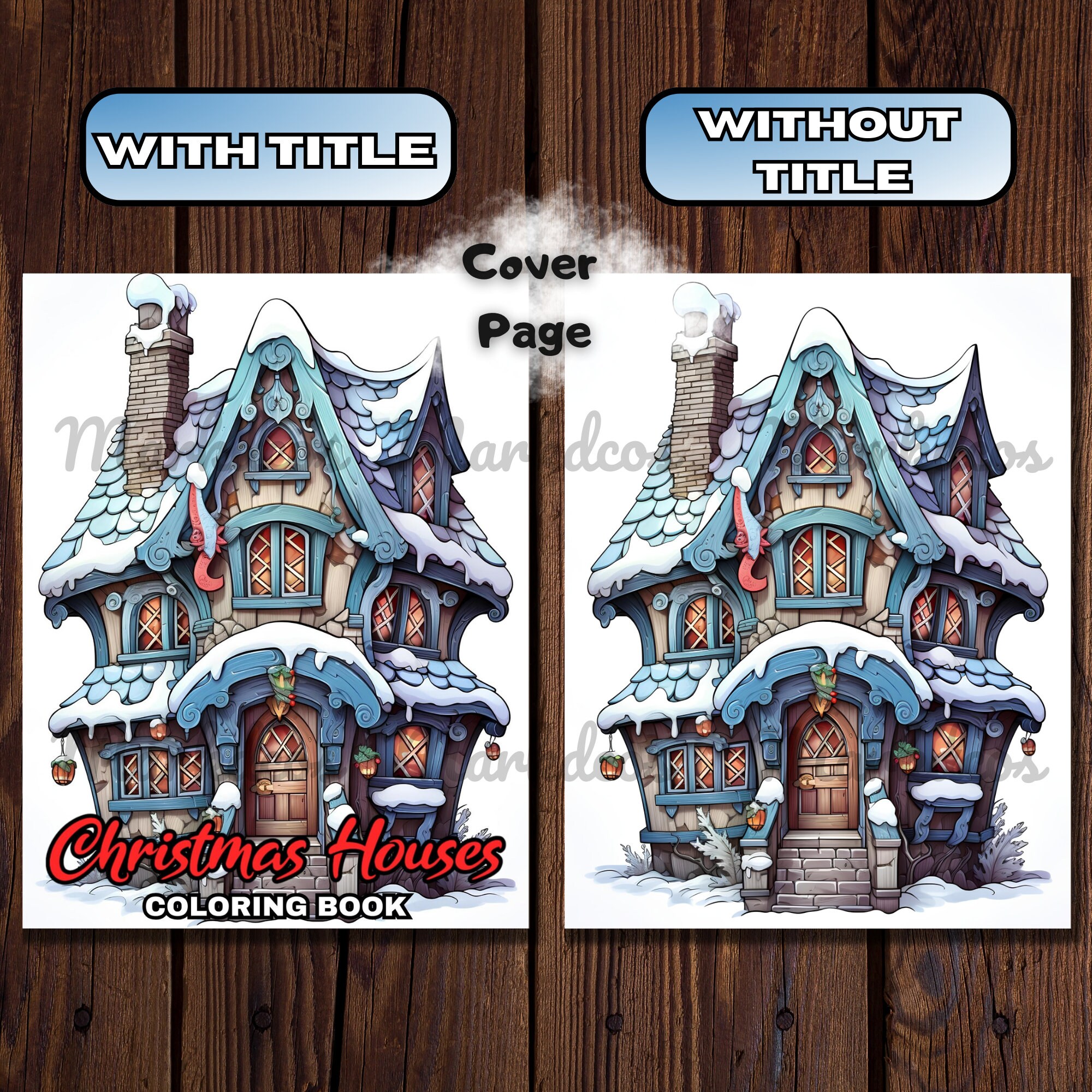 40 Christmas Houses Coloring Book, Adults & Kids Coloring Pages ...