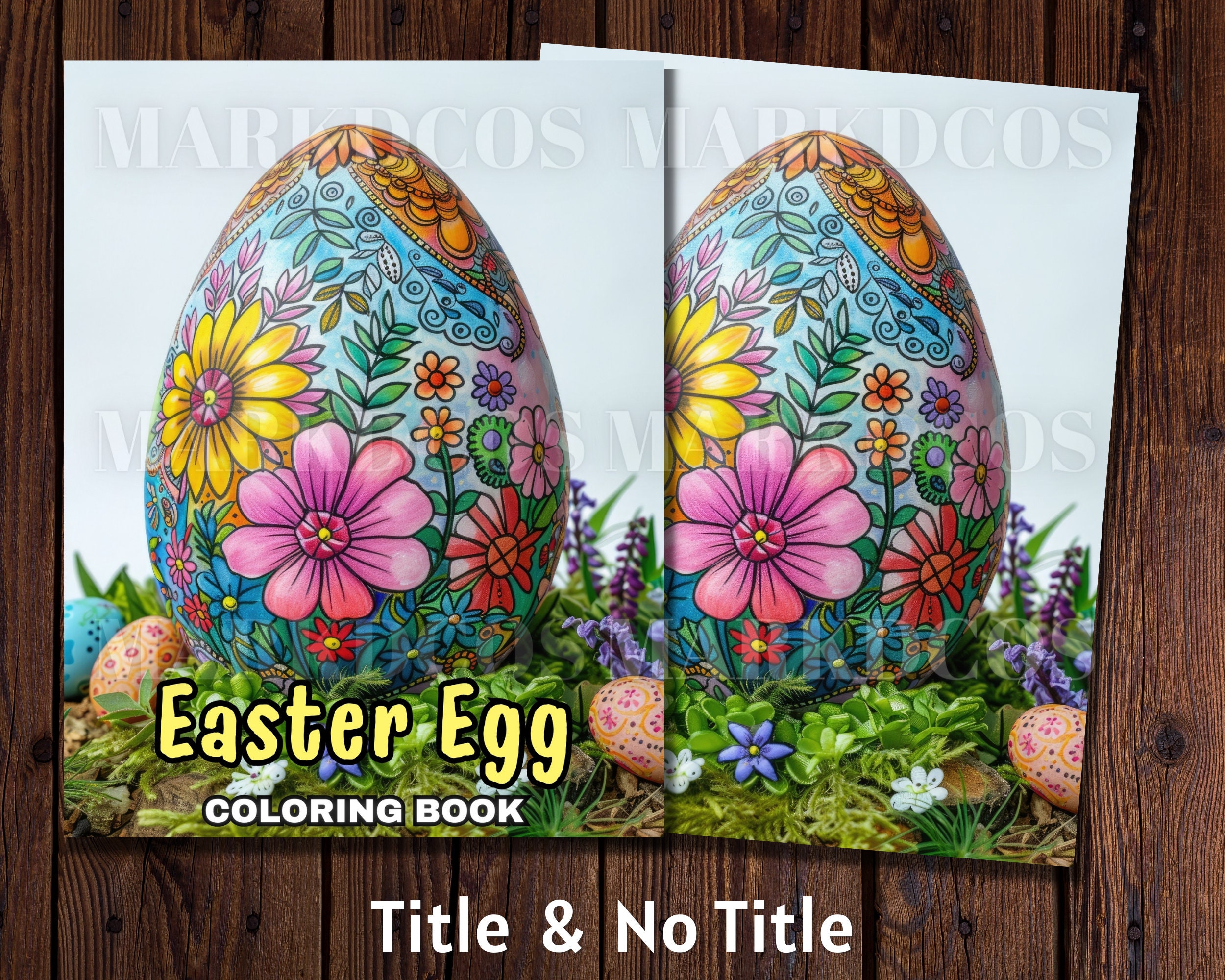 63 Easter Egg Coloring Book, Grayscale Coloring Book for Adults and ...