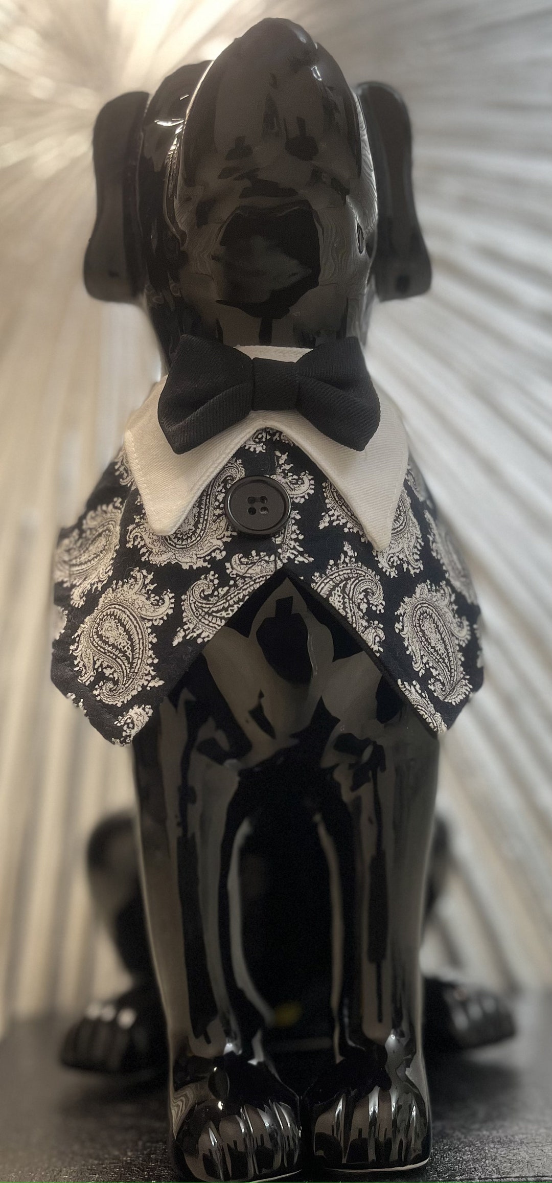 Black Paisley Dog Vest With Black Bowtie - Etsy