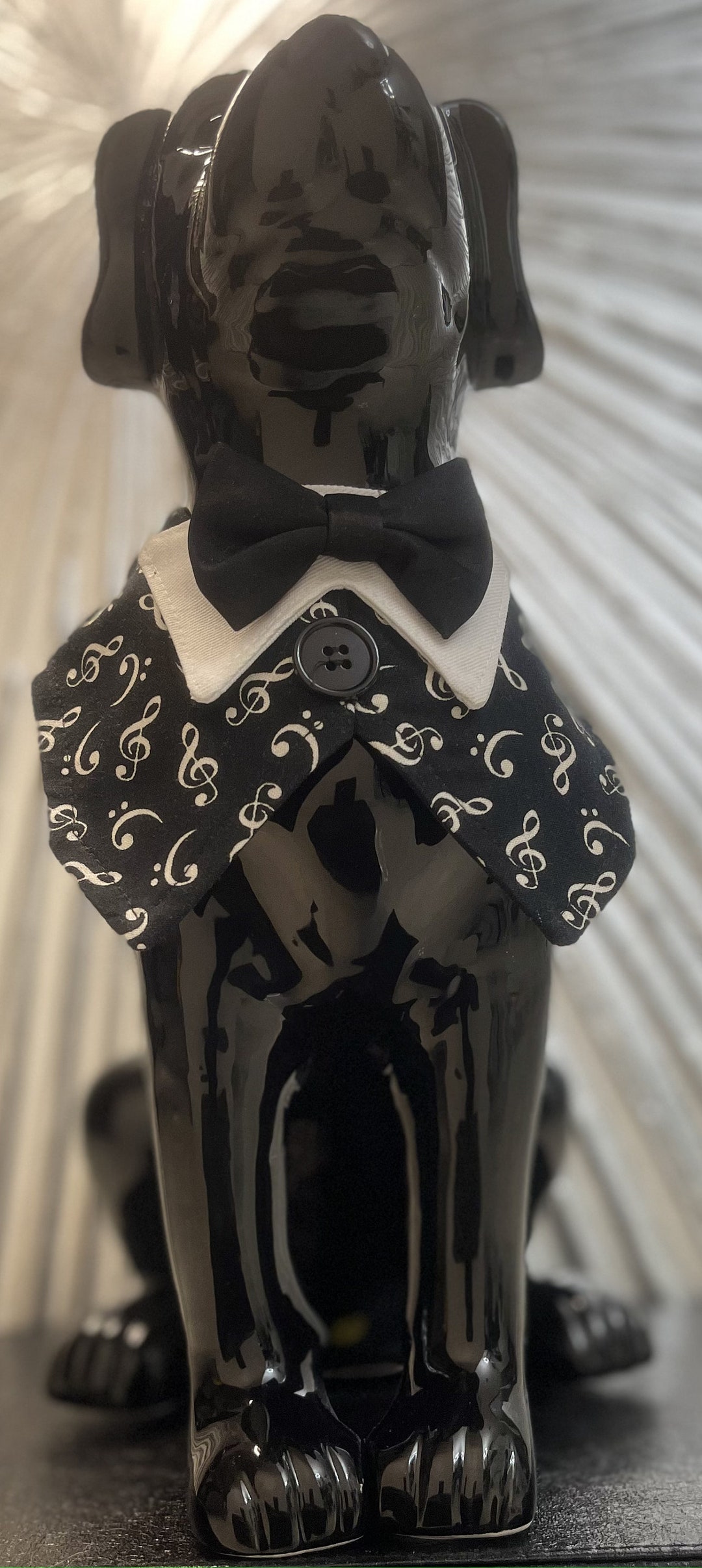 Black Musical Note Vest With Black Bowtie - Etsy