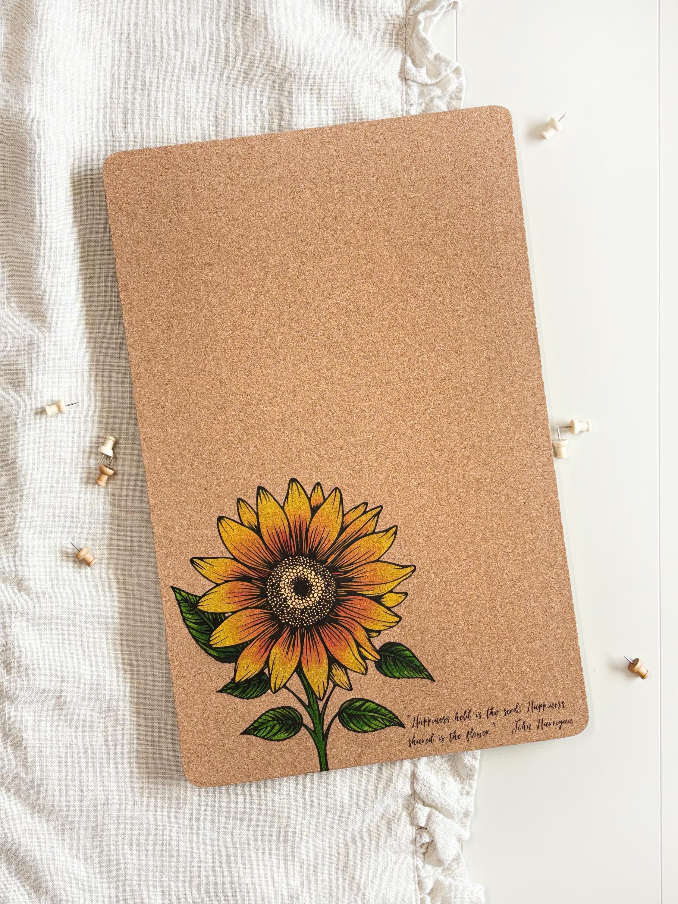 Sunflower Inspirational Quote Customizable Enamel Pin Board, Engraved ...