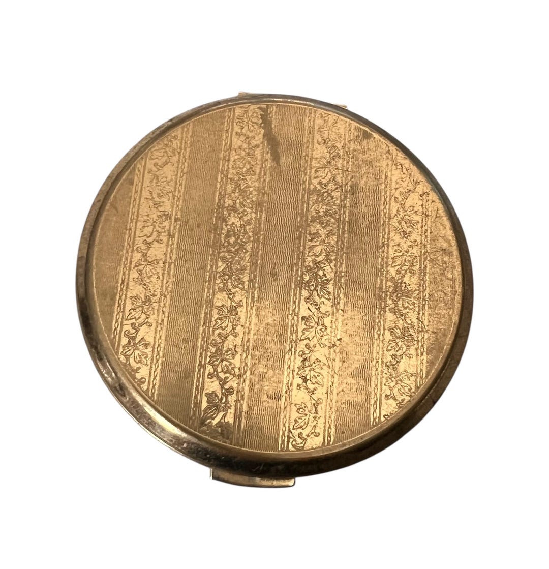 Stratton Gold Tone Engraved Compact Vintage Ladies Powder Compact - Etsy