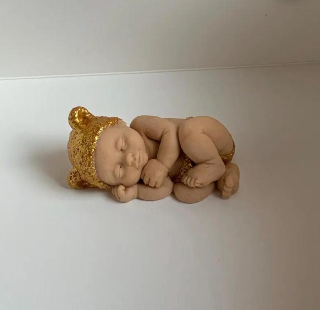 Fondant New Born Baby Cake Topper , Baby Shower Cake Topper , Newborn ...
