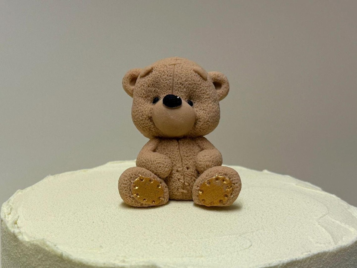 Fondant Teddy Bears Cake Topper,bear Cake Topper,teddy Cake Topper, Sitting Teddy Topper ...