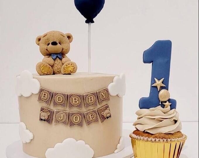 Fondant Teddy Bears Cake Topper,bear Cake Topper,teddy Cake Topper ...