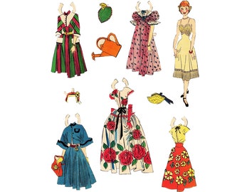 Paper Dolls, Cut Out, Ready to Play Paper Dolls, Set of 4 Paper Dolls ...