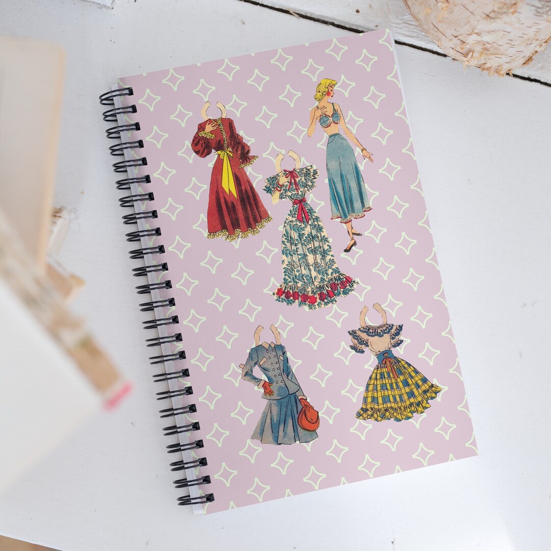 Spiral Notebook With Vintage Paper Doll Design - Etsy