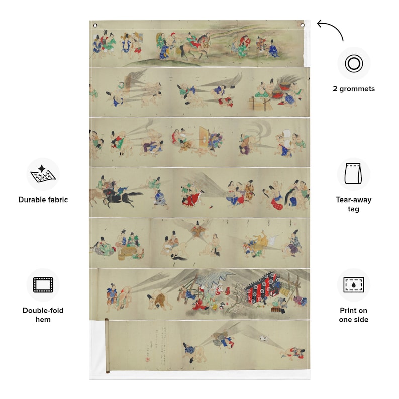 Fart War Flag | He-gassen, Vintage Japanese Art Scroll | Japanese Fart ...