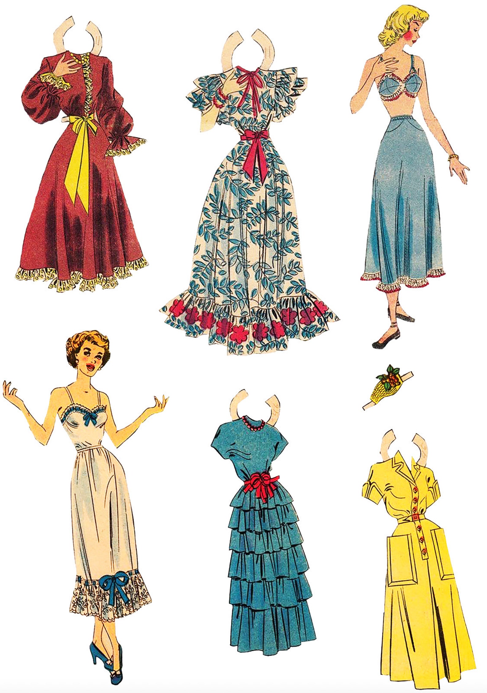 Printable Vintage Paper Dolls With Cut Out Dresses - Etsy