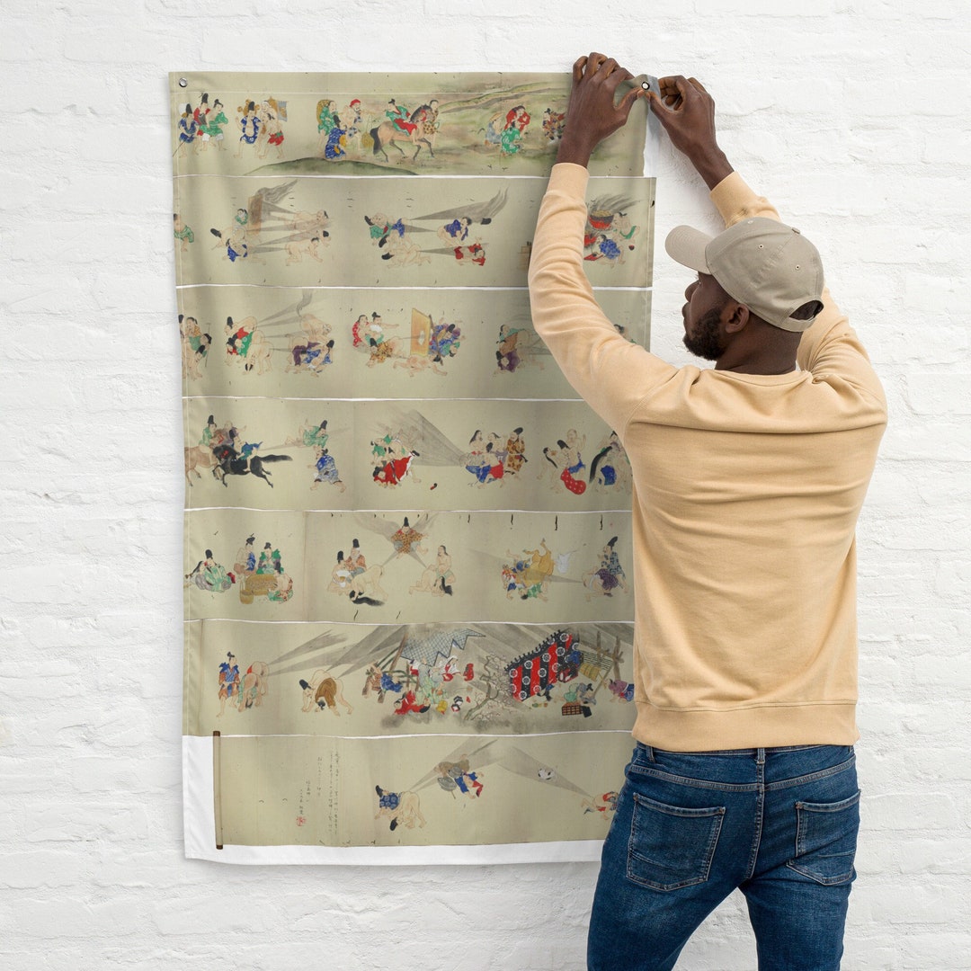 Fart War Flag | He-gassen, Vintage Japanese Art Scroll | Japanese Fart ...