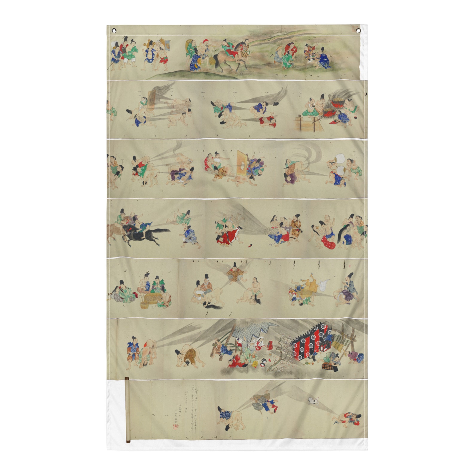 Fart War Flag | He-gassen, Vintage Japanese Art Scroll | Japanese Fart ...