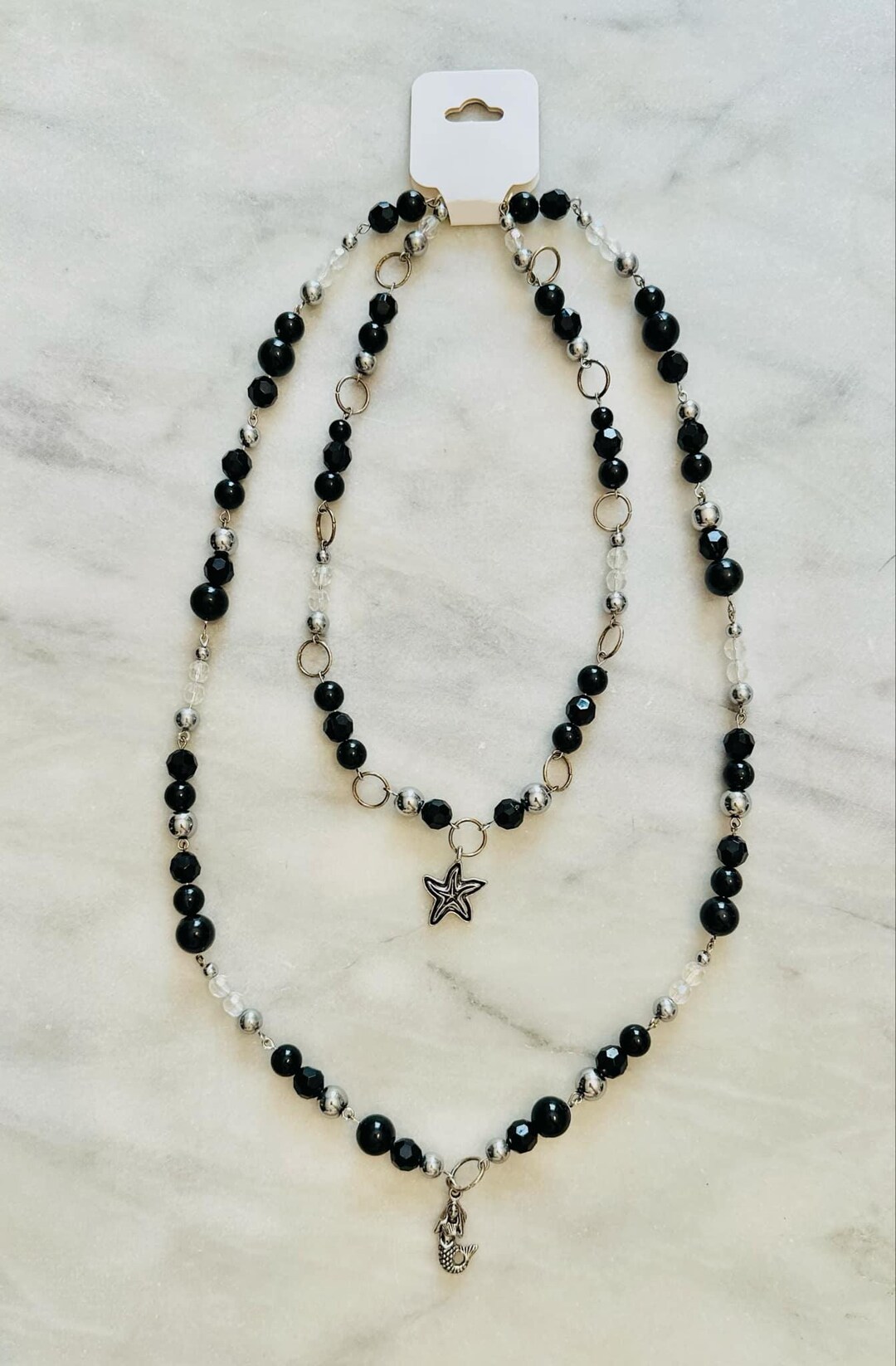 Y2k Dark Siren Beaded Necklace Set - Etsy