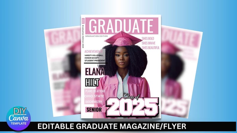 Editable/graduate Magazine Cover - Etsy
