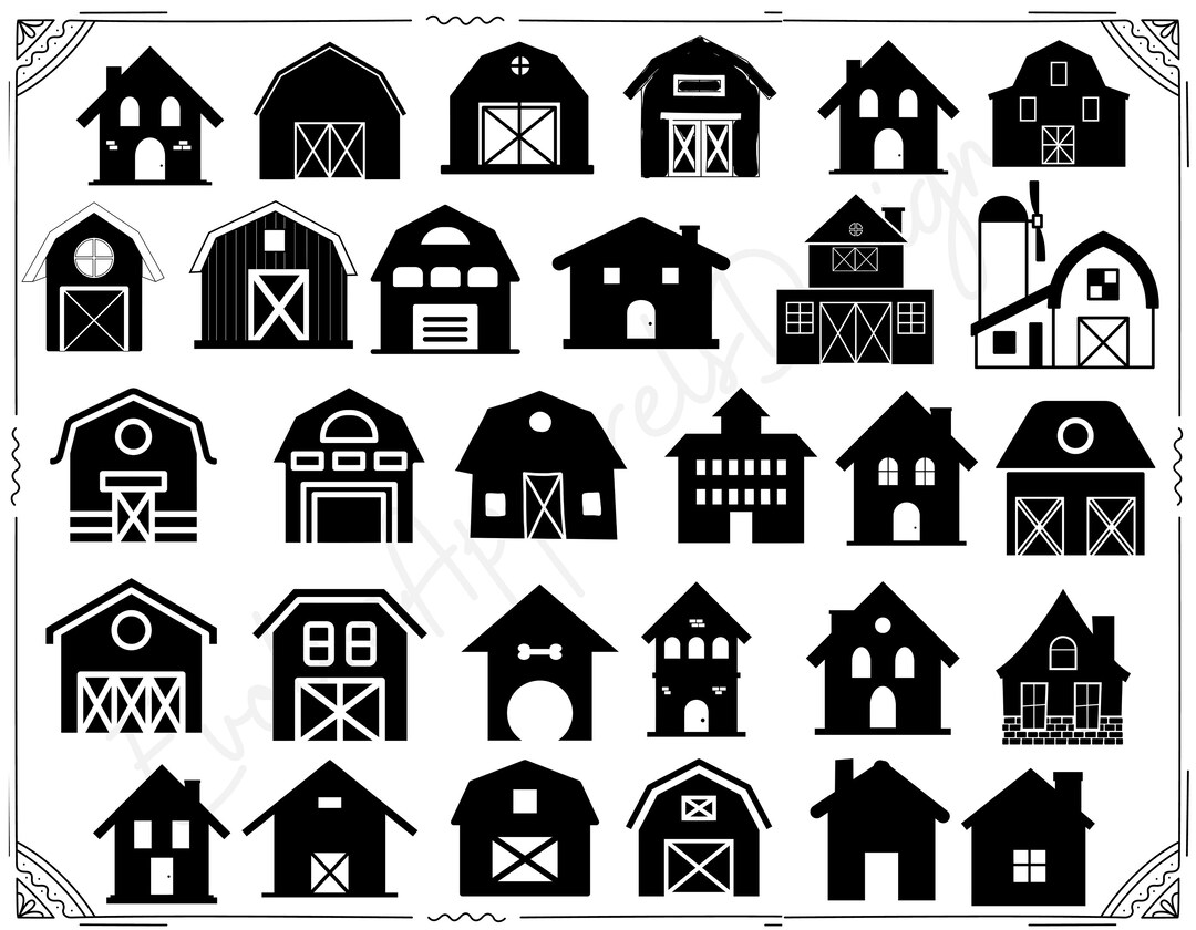 Barn House SVG, Barn House Split Monogram,farm Barn Svg,barn Svg,little ...