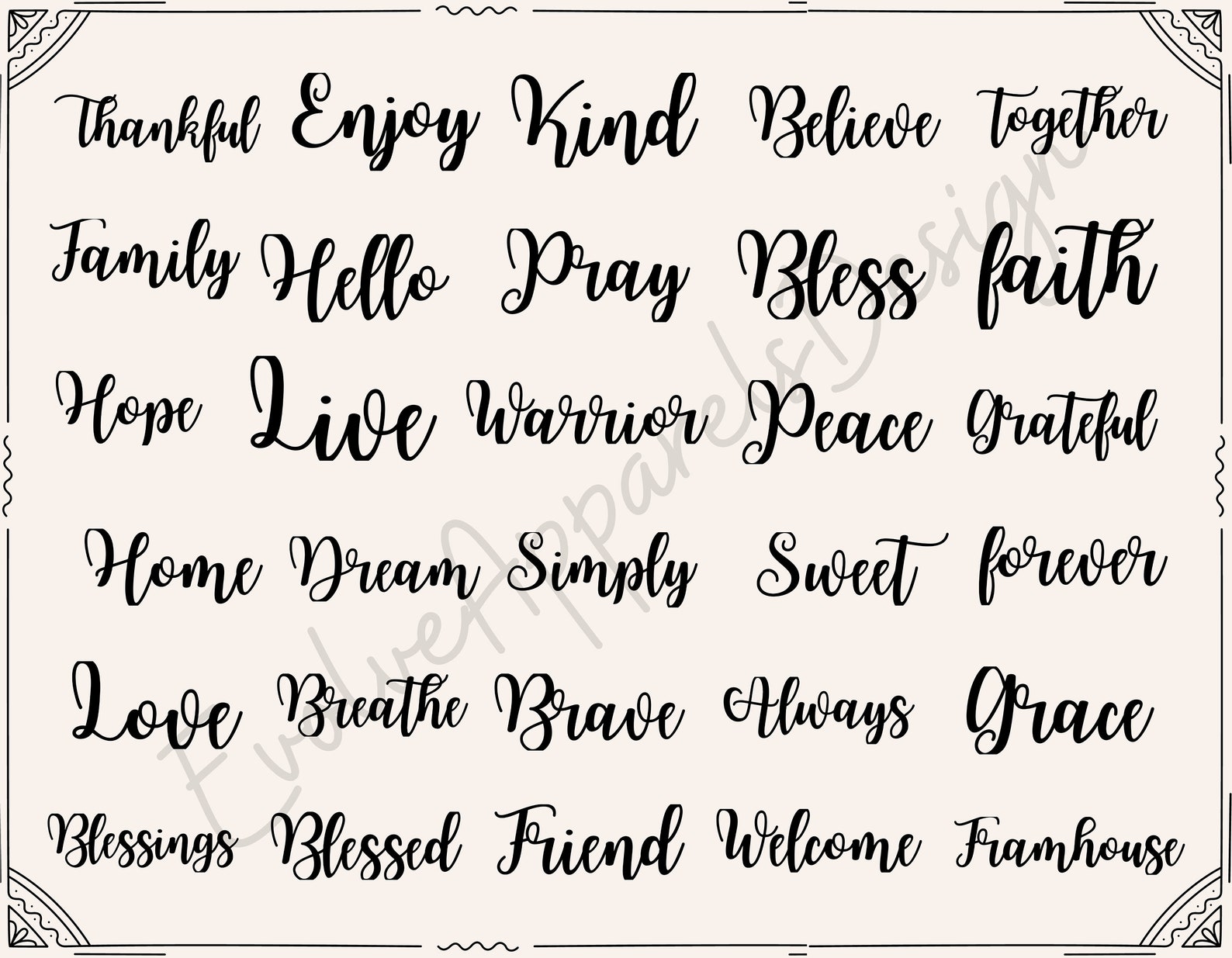 Words SVG Bundle Word Words Bundle Svg SVG Bundle Stylized Words Svg ...