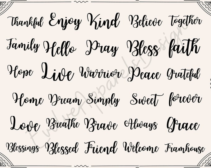 Spanish Word SVG Bundle, Stylized Text Cut Files (digital Download ...