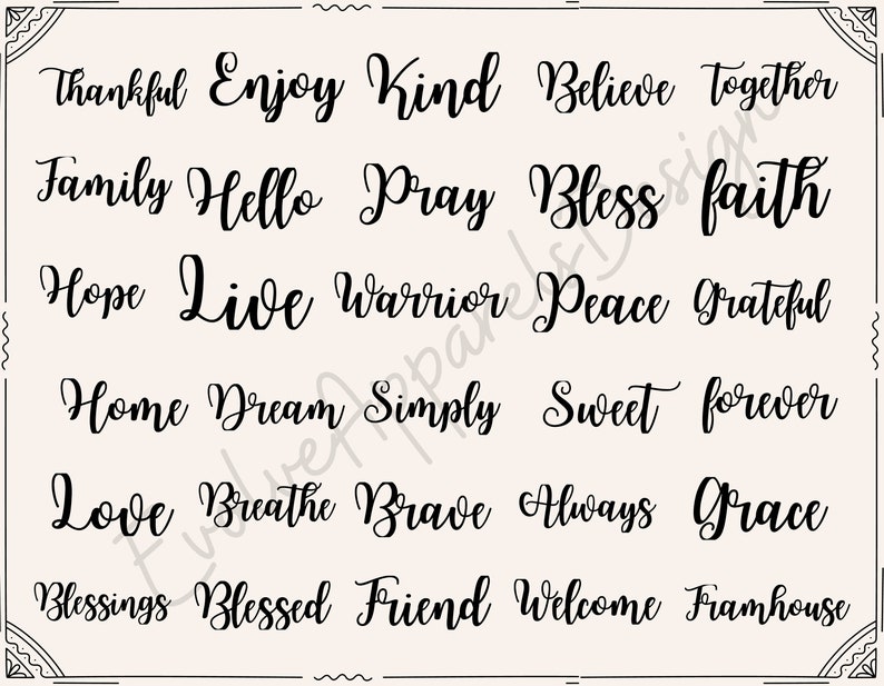 Words SVG Bundle Word Words Bundle Svg SVG Bundle Stylized Words Svg ...