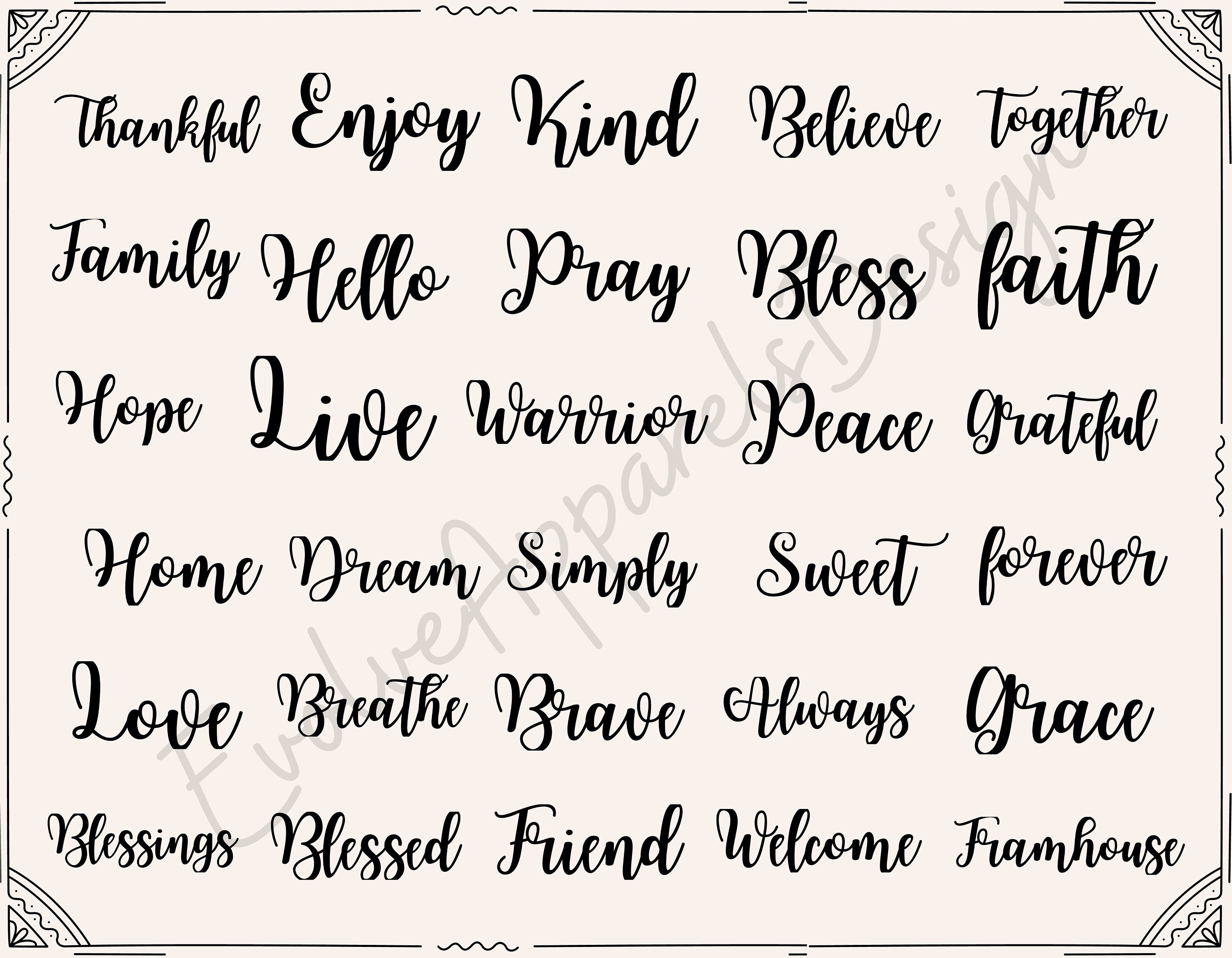 Stylized Words SVG Bundle, Motivating Shirt Cut Files (digital) - Etsy