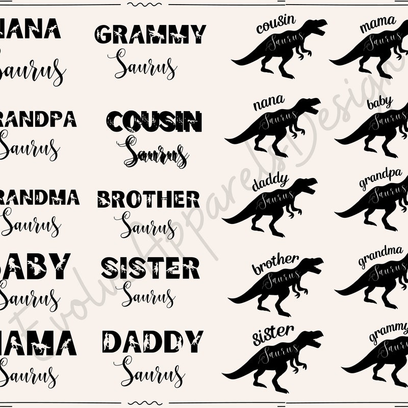 Family Saurus Svg - Etsy