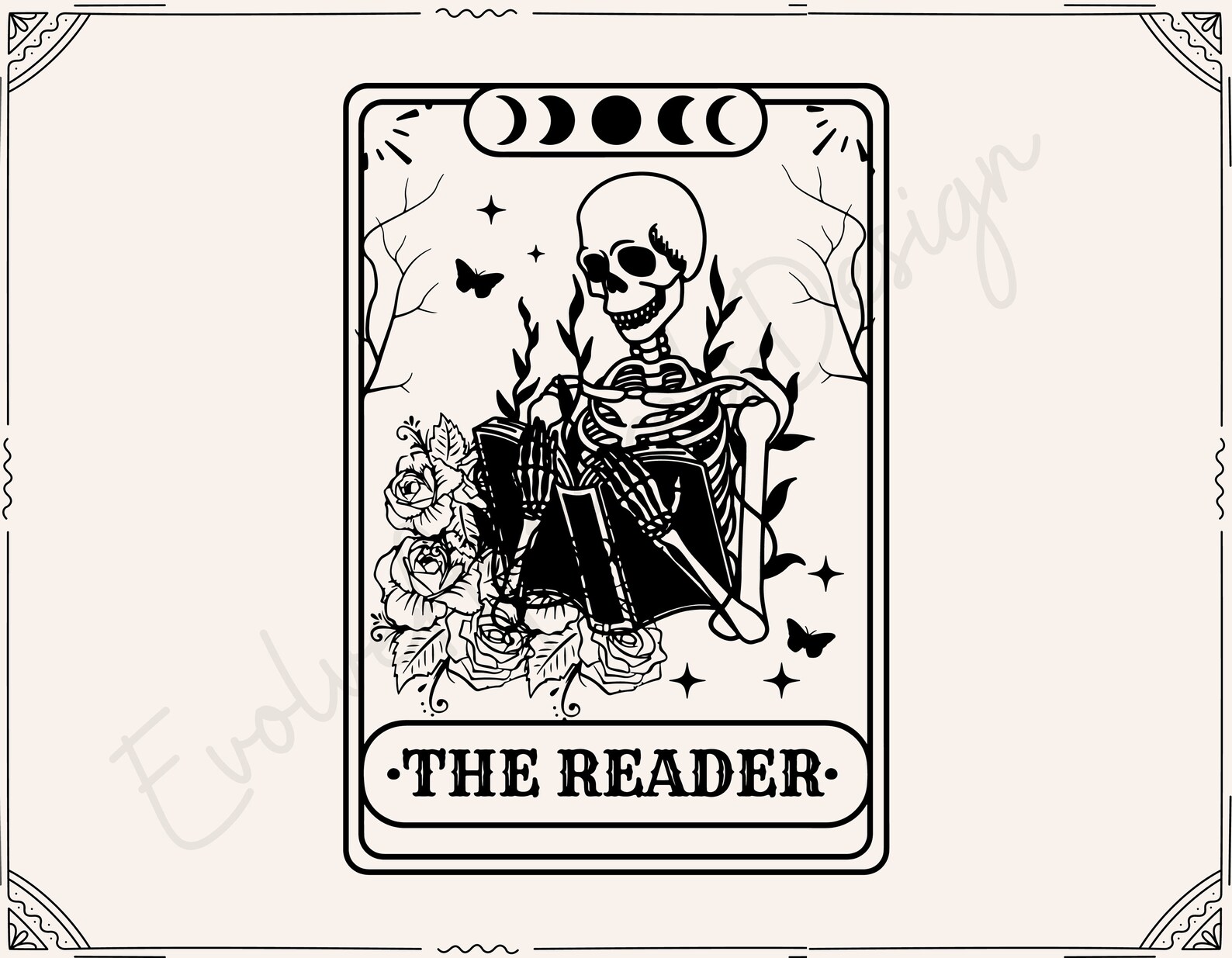 The Reader Tarot Card SVG, the Reader Svg, Reading Svg, Book Lover Svg ...