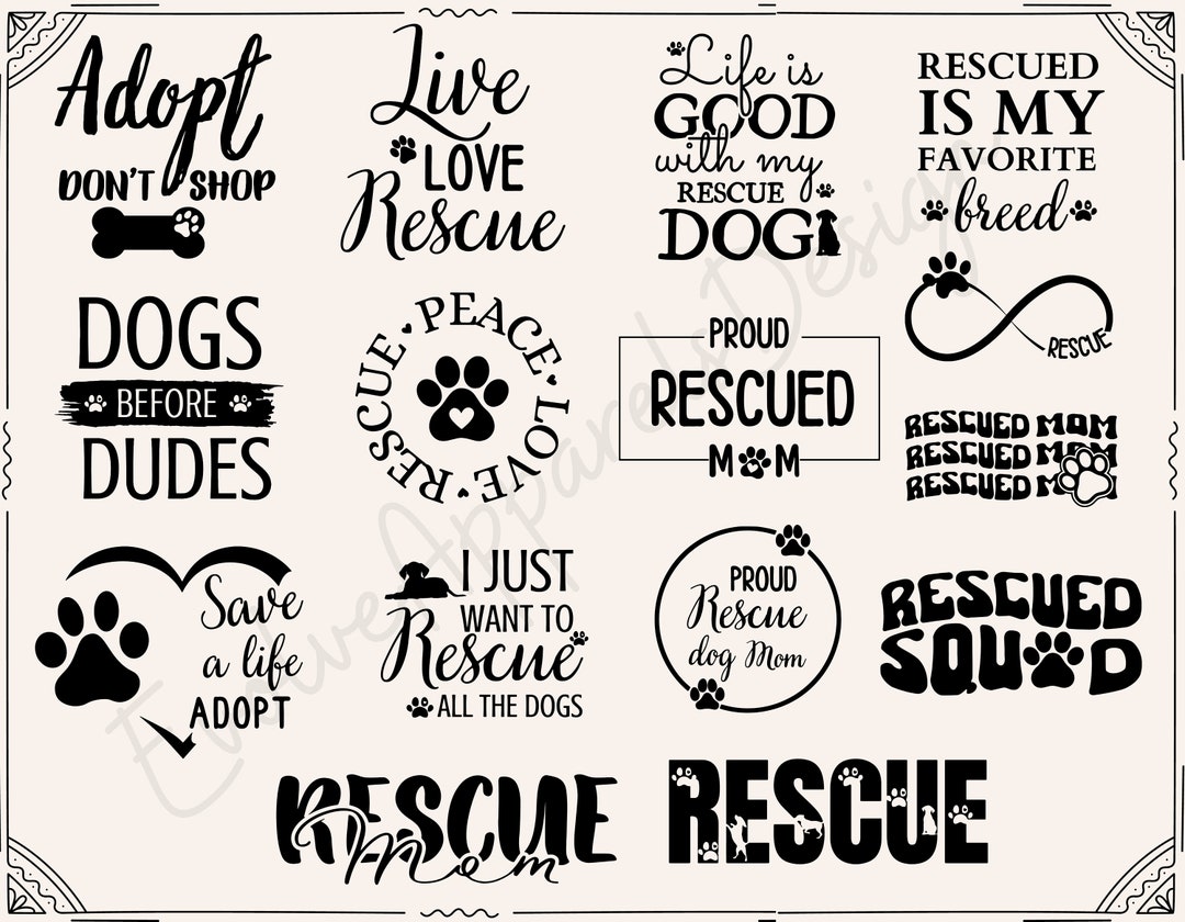 Rescue Dog Svg,rescue Dog SVG Bundle, Dog Lover SVG, Dog Quote Svg, Dog ...