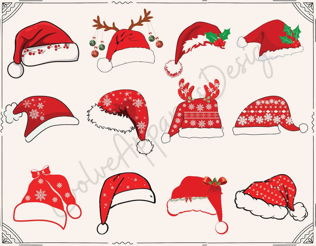 Santa Hat SVG Christmas Hat Layered Cut File Christmas SVG, Holiday ...