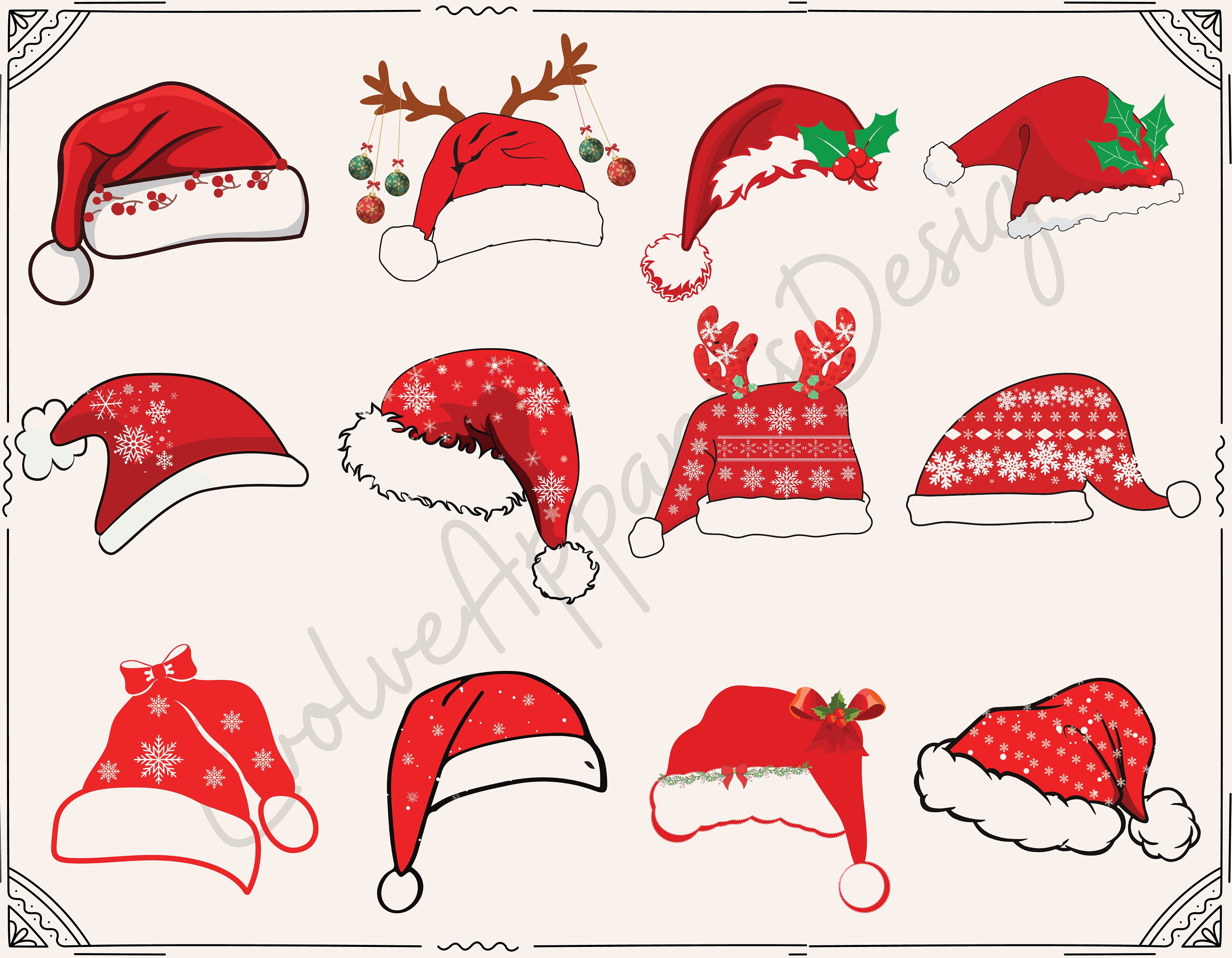 Santa Hat SVG Christmas Hat Layered Cut File Christmas SVG, Holiday ...