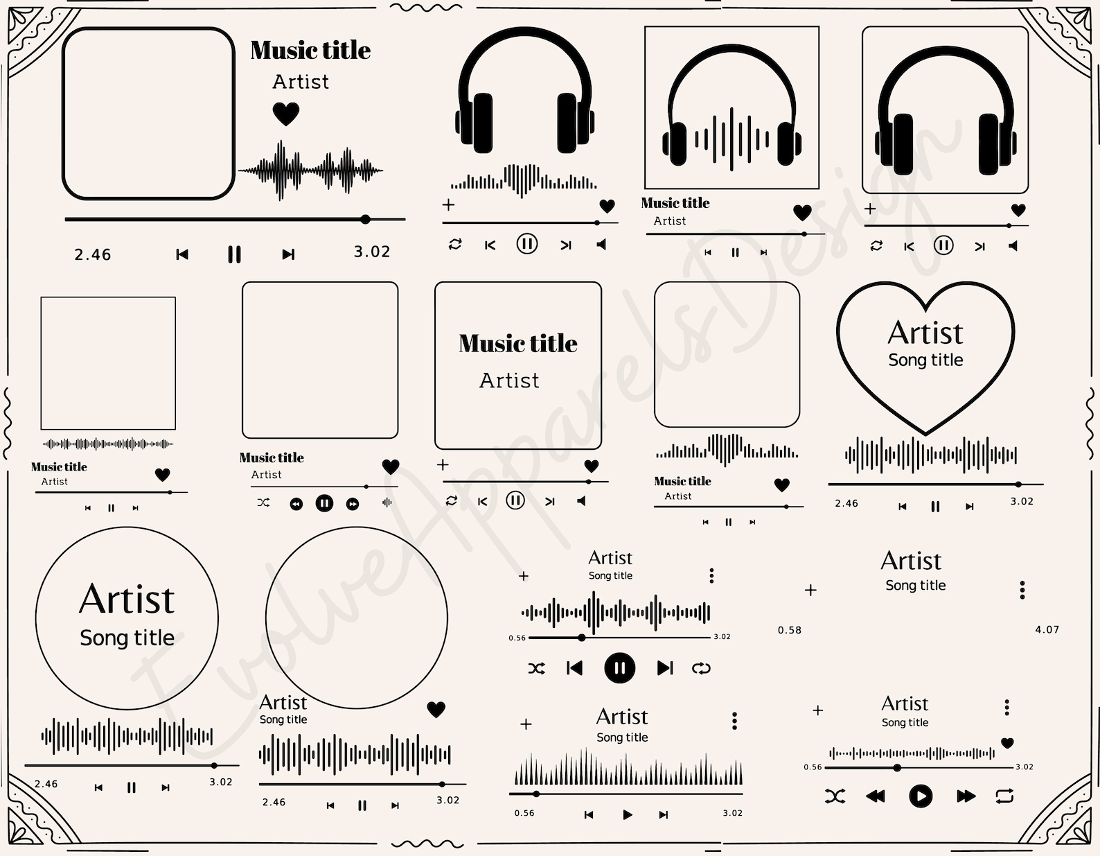 Music Player Svg Bundle,audio Control Svg,music Player Display,play ...