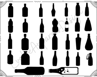Bottle Svg, SVG Files for Cricut, Bottle Cut File, Bottle Clipart ...
