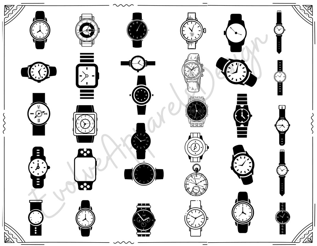 Hand Watch SVG, Hand Watch Silhouette, Watch Svg, Clock Svg, Time Svg ...