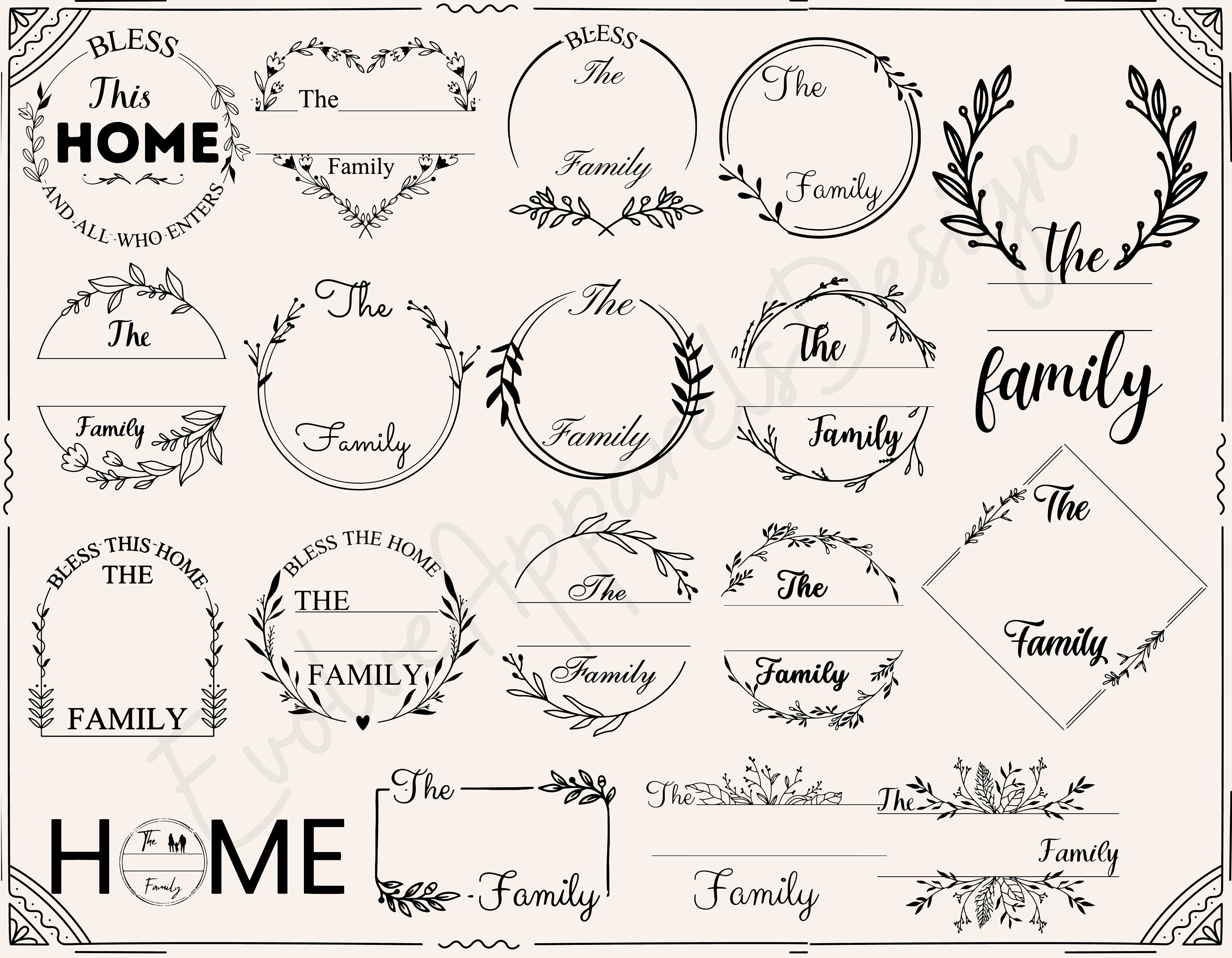Family Monogram Svg Bundle,split Monogram Svg, Family Svg, Welcome Sign ...