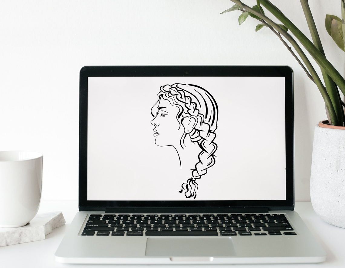 Braid Hair Svg | Long Braided Hair Clipart | Hairstyle Cut File ...