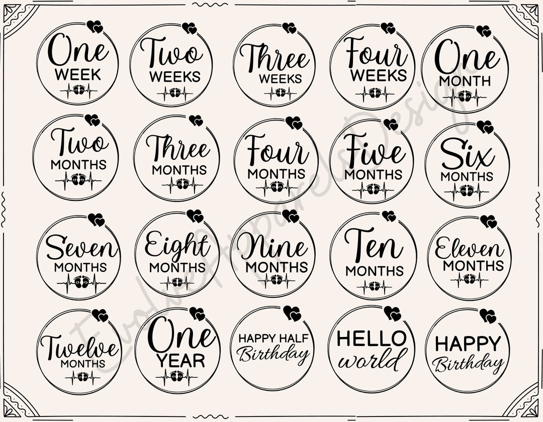 Baby Monthly Milestone Svg, Hello World Svg, Monthly Milestone Baby ...