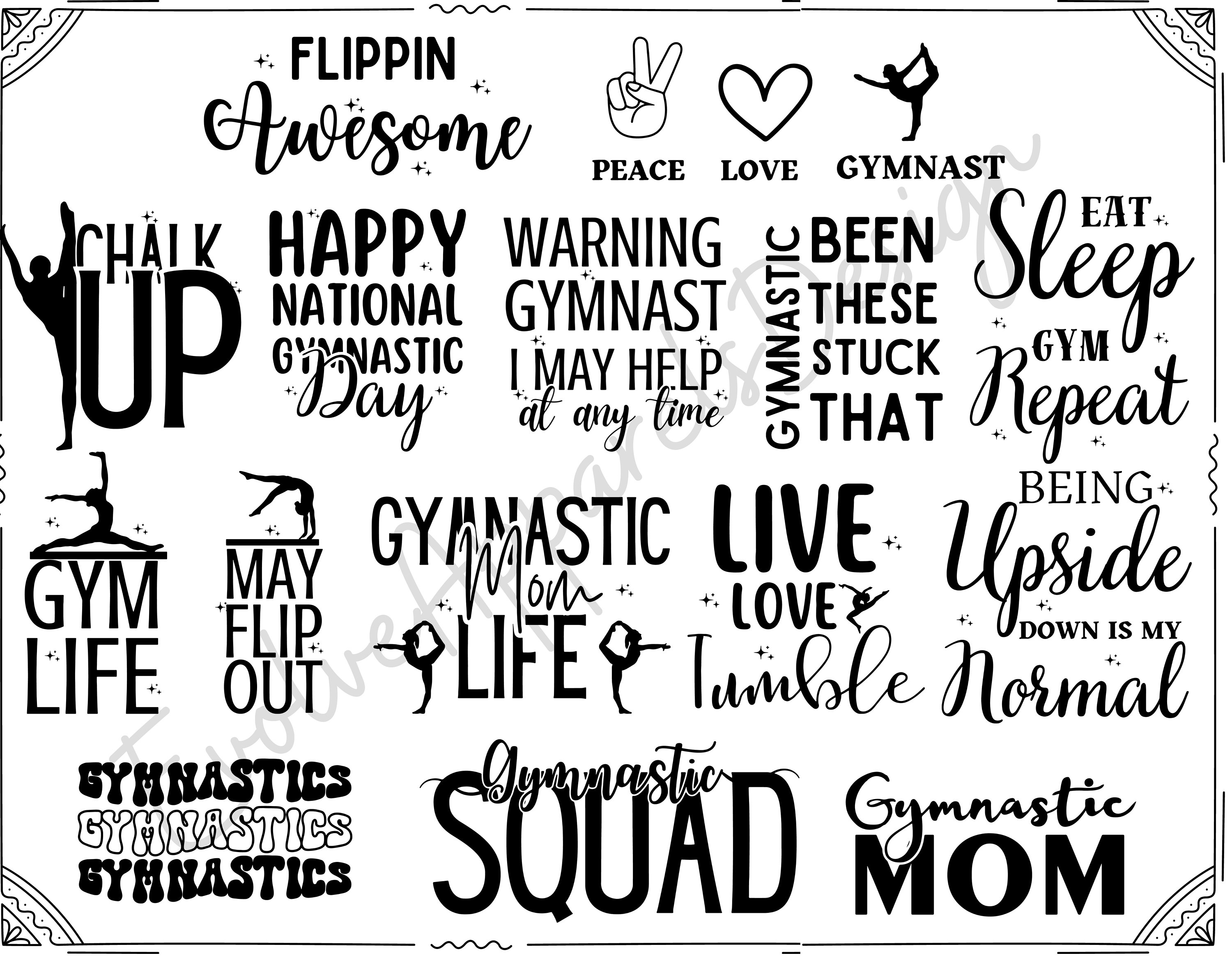 Gymnast SVG Cutting Files, Gymnastics Svg for Cricut Silhouette Cameo ...