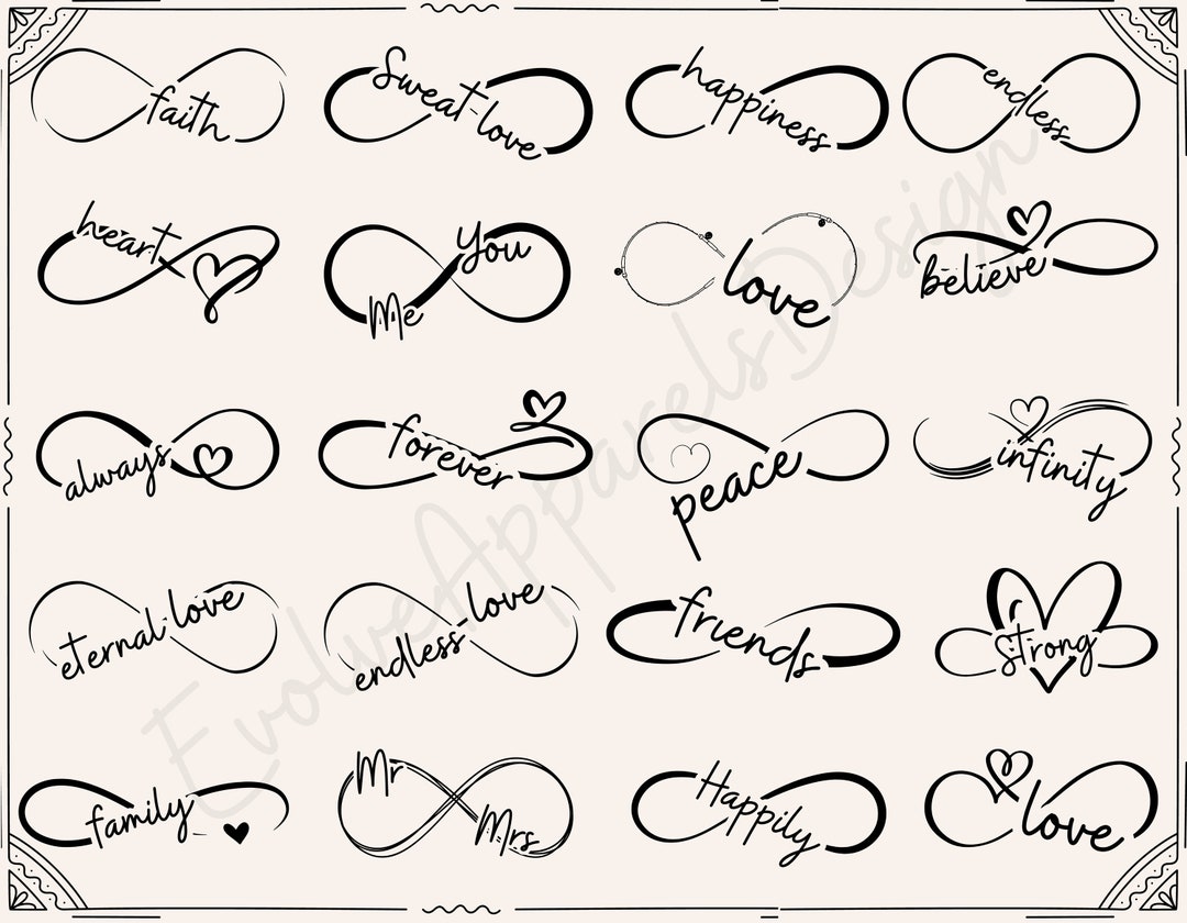 Infinity Love SVG Bundle,forever Infinity Svg,wedding Svg, Infinity ...