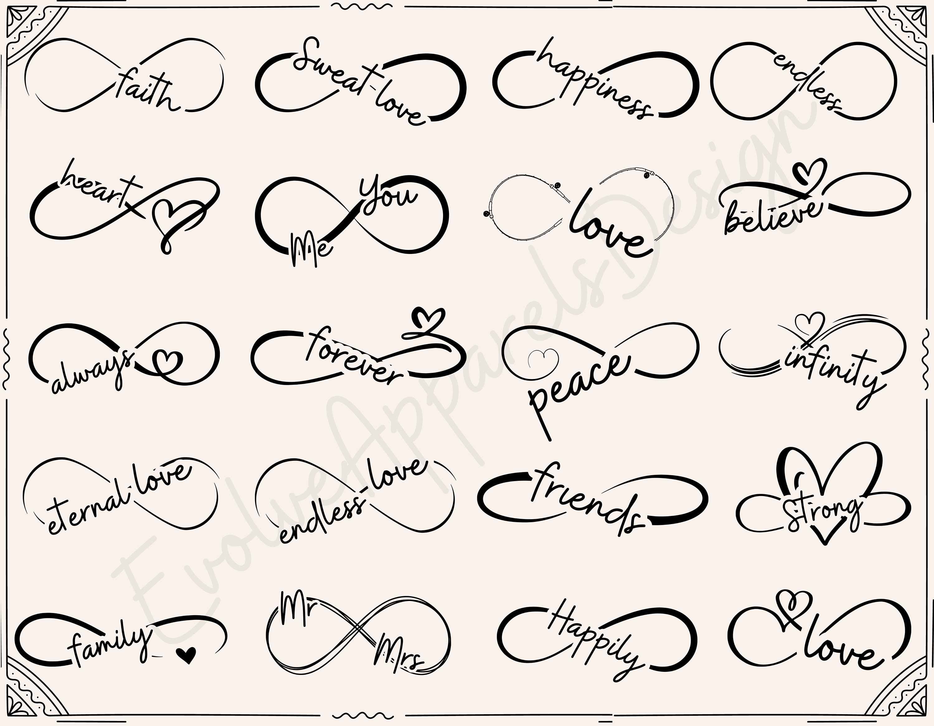 Infinity Love SVG Bundle,forever Infinity Svg,wedding Svg, Infinity ...
