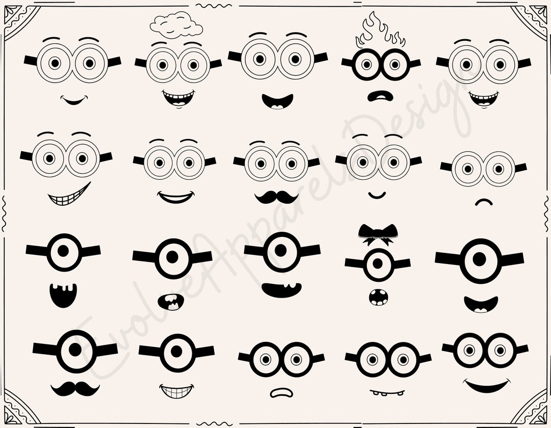 Minion Face Svg Minion Face Vector Minion Eyes Cute Minion Minion Head Minion Cut File