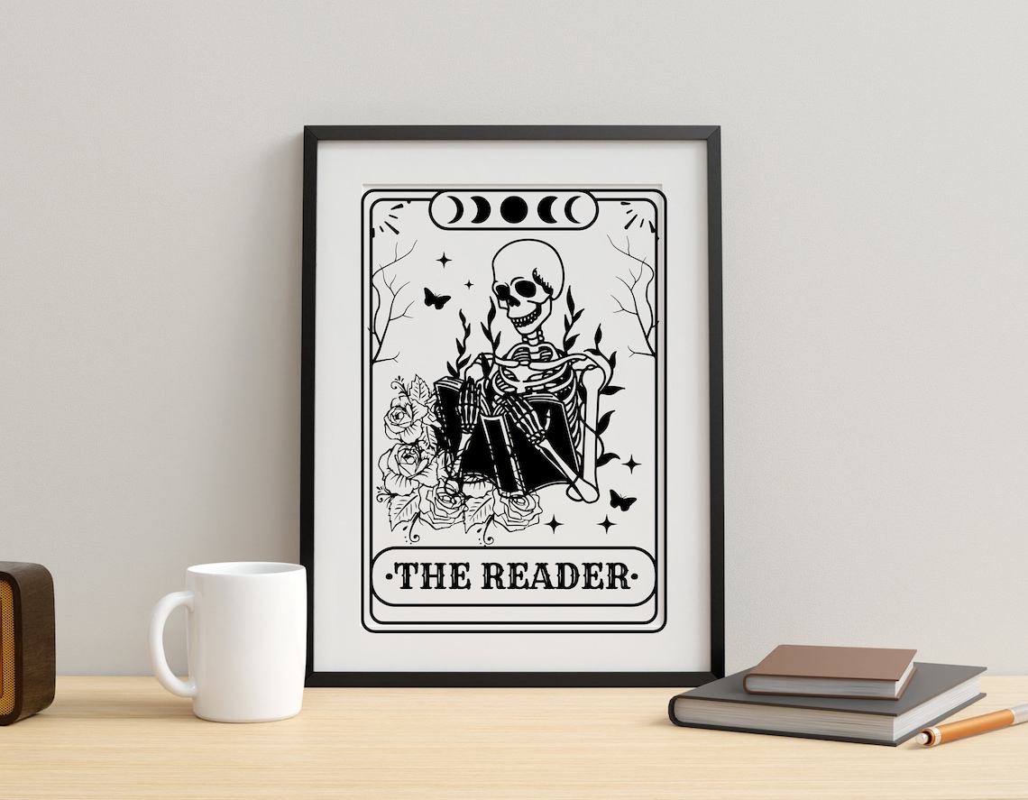 The Reader Tarot Card SVG, the Reader Svg, Reading Svg, Book Lover Svg ...