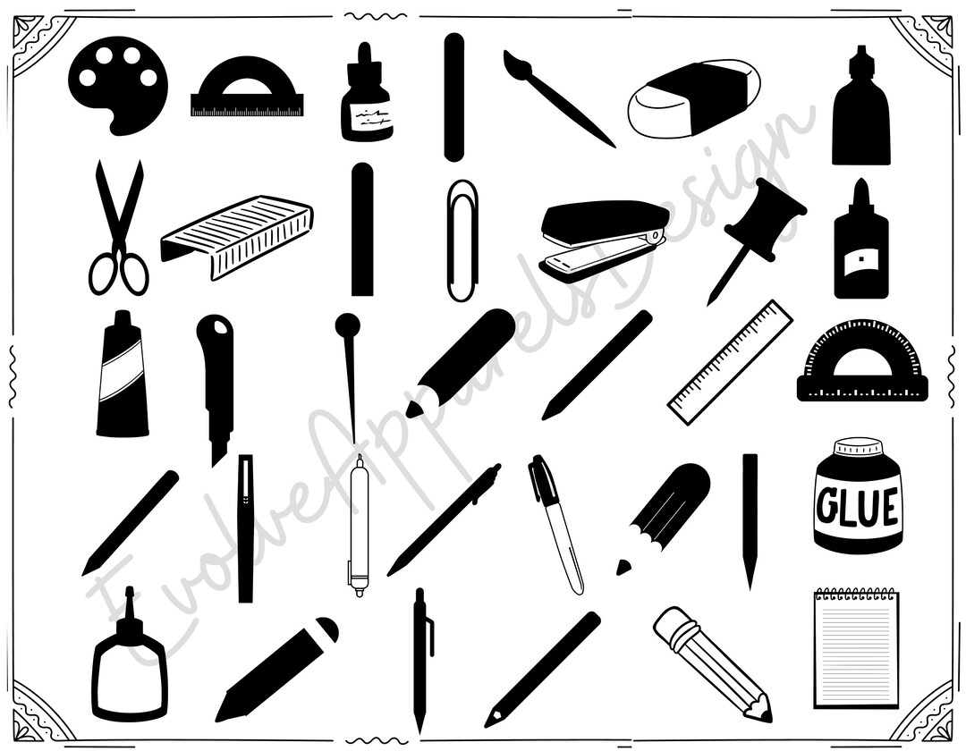 School Supplies SVG Bundle, Back to School SVG, School Supplies Svg ...