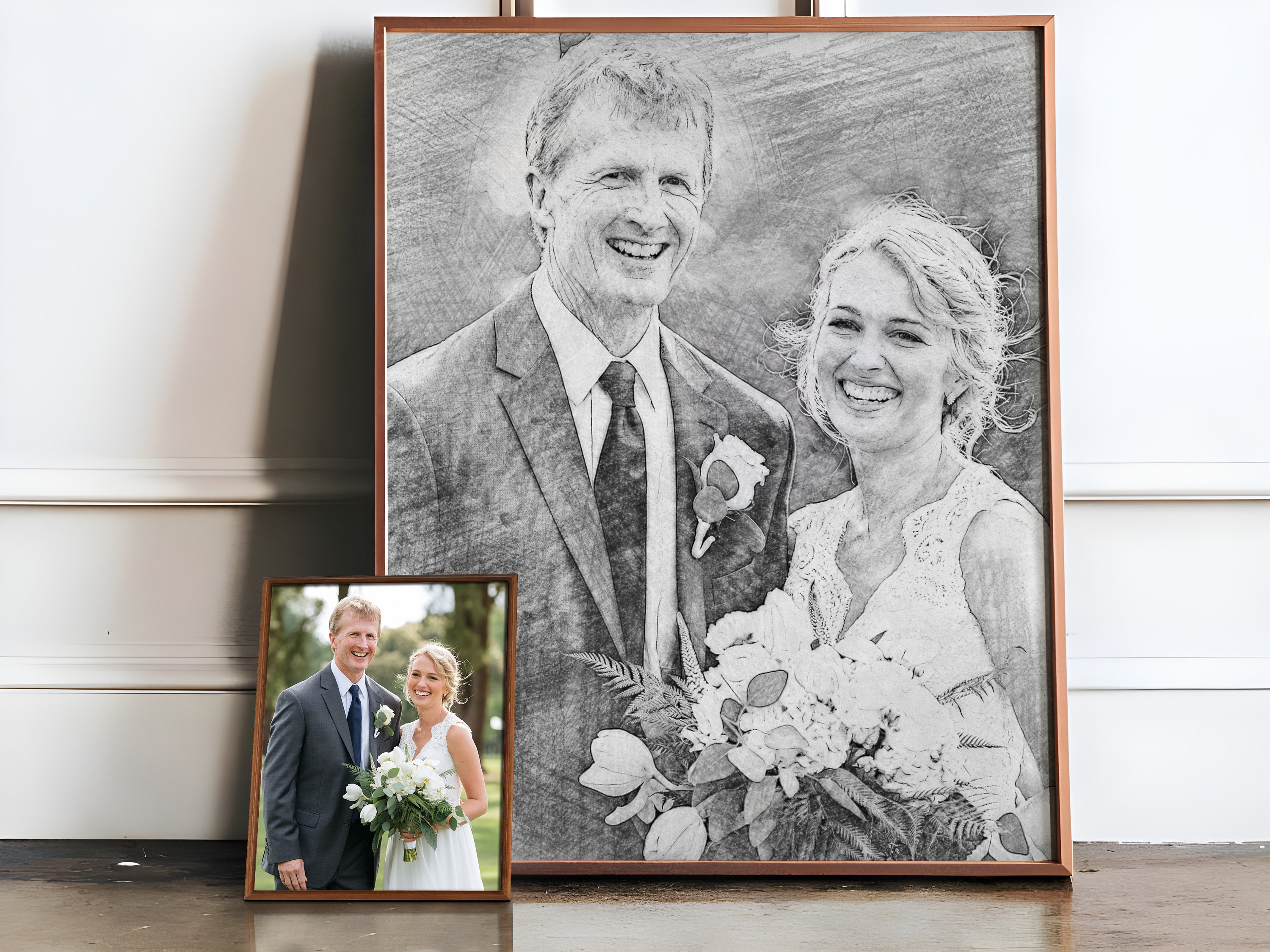 Pencil Family Portrait, Add Deceased Loved One to Photo,portrait From ...