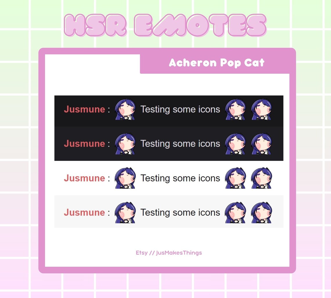 Animated Pop Cat Acheron From Honkai Star Rail Emote for Youtube ...