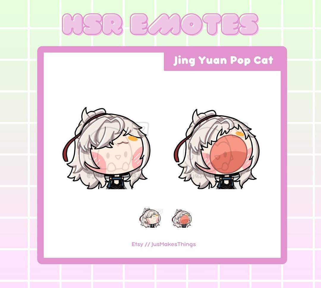 Animated Pop Cat Jing Yuan From Honkai Star Rail Emote for Youtube ...