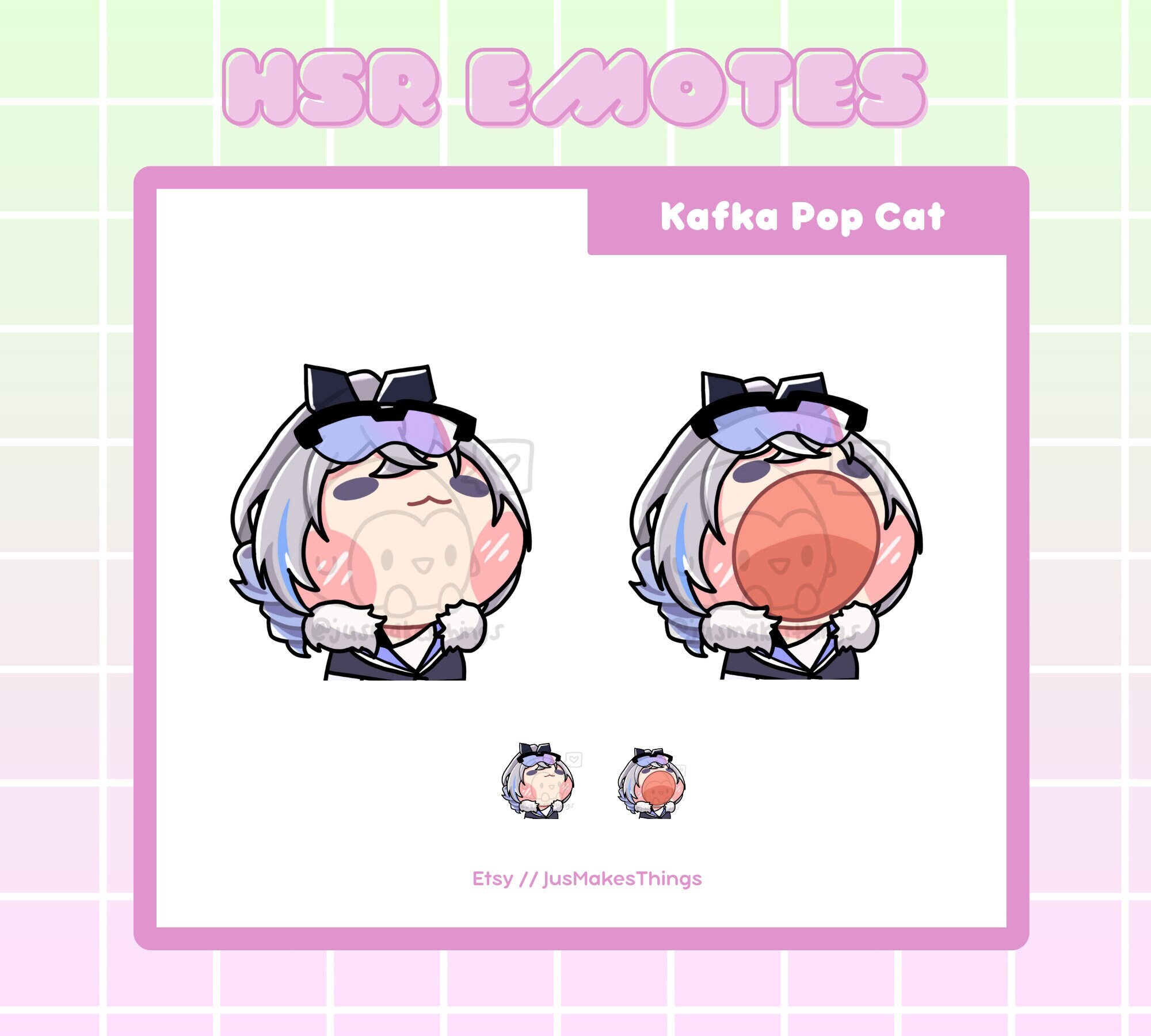 Animated Pop Cat Silver Wolf From Honkai Star Rail Emote for Youtube ...