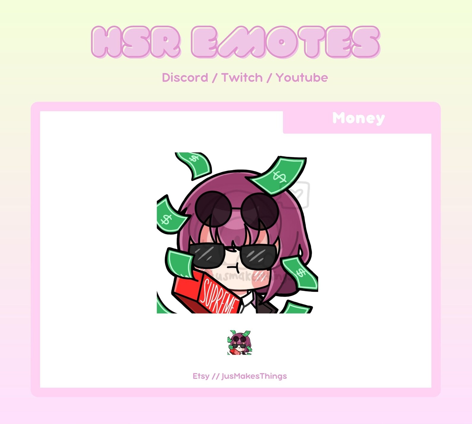 Kafka From Honkai Star Rail Emotes for Youtube Discord Twitch - Etsy