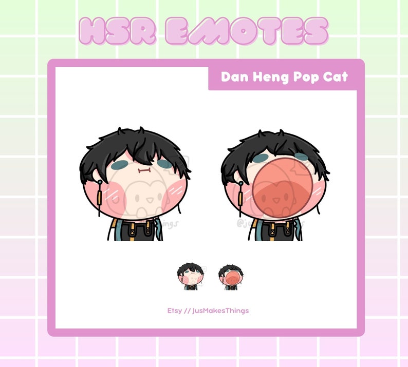 Animated Pop Cat Dan Heng From Honkai Star Rail Emote for Youtube ...