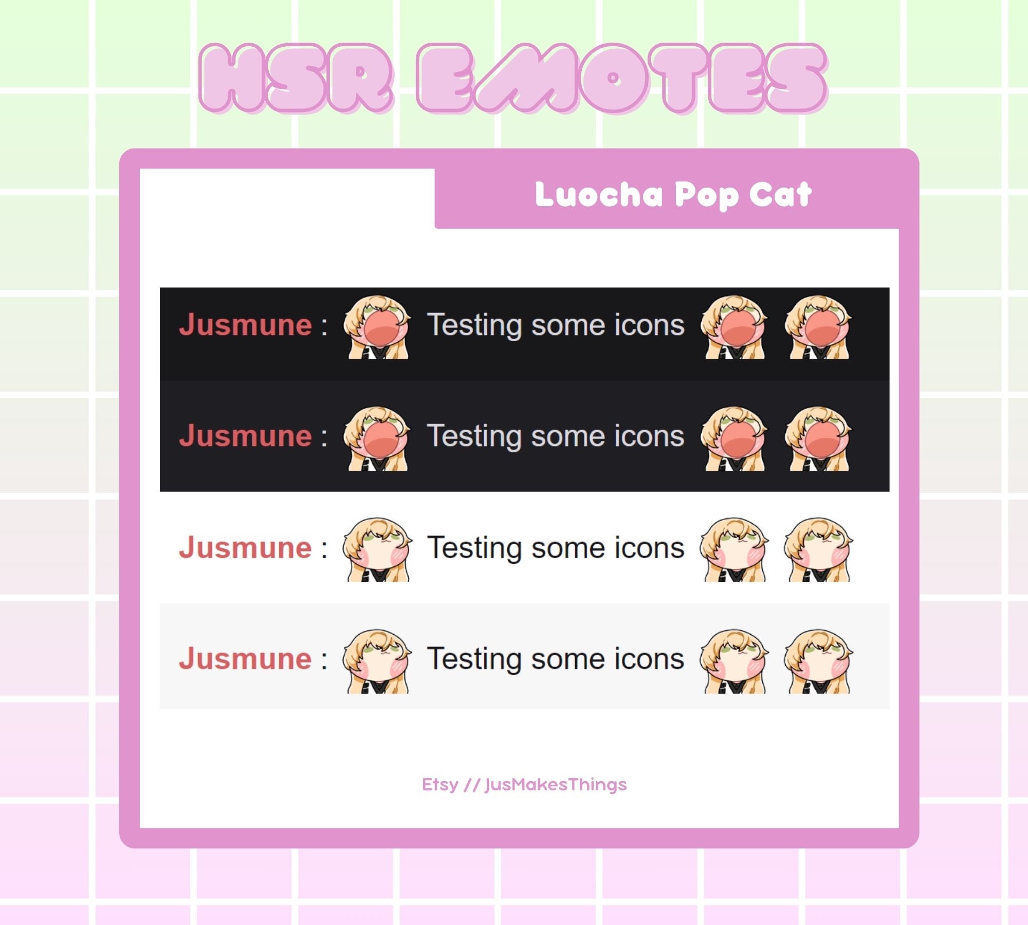 Animated Pop Cat Luocha From Honkai Star Rail Emote for Youtube Discord ...