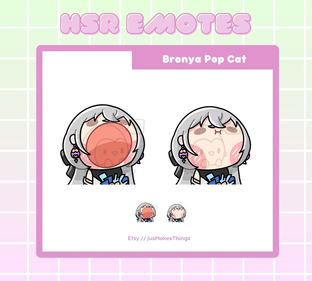 Animated Pop Cat Bronya From Honkai Star Rail Emote for Youtube Discord ...